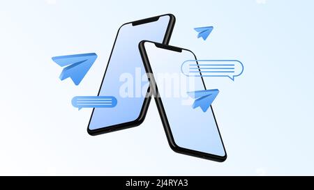 Messaging App Icon. Paper airplane Isolated Button. Vector illustration ...