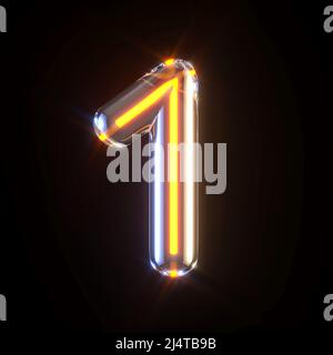 Glowing glass tube font Number 6 SIX 3D Stock Photo - Alamy