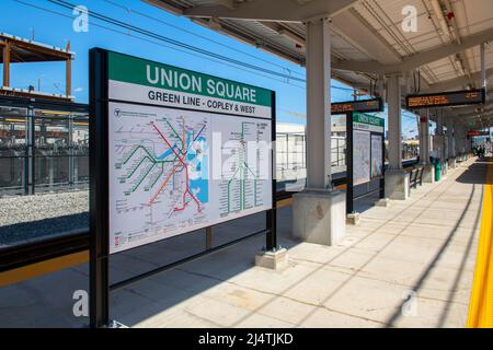 Boston Metro MBTA schematic map including rapid subway system and Green ...