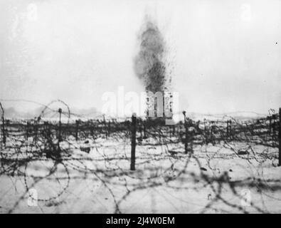 Explosion of an artillery shell at the front during the Battle of ...