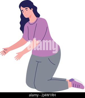 woman kneeling position Stock Vector Image & Art - Alamy