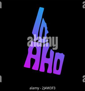 Idaho state map typography. Idaho map typography. Idaho lettering Stock ...