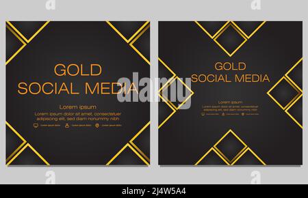 black gold social media stories template design Stock Photo - Alamy