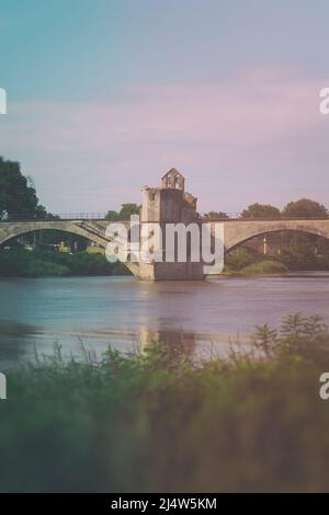 Le Pont Saint Benezet aka "Pont d'Avignon" and Saint Nicholas Chapel ...