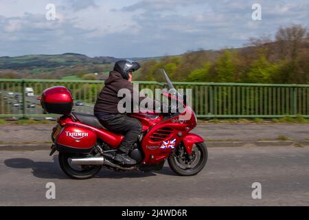2002 red Triumph T312 Trophy Inline Four motorcycle sports tourer ...