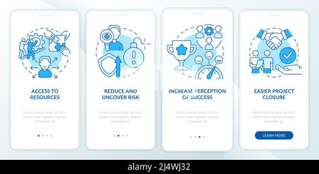 Benefits of stakeholder management onboarding mobile app screen Stock ...