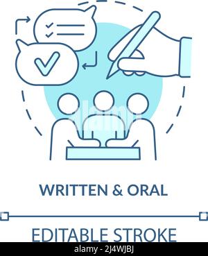 Written and oral concept icon Stock Vector Image & Art - Alamy