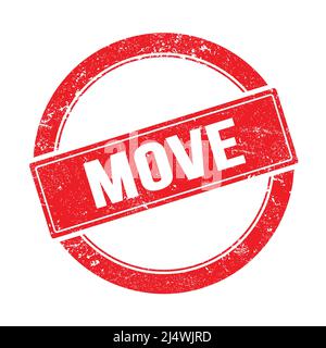 MOVE text on red grungy vintage rubber stamp Stock Photo - Alamy