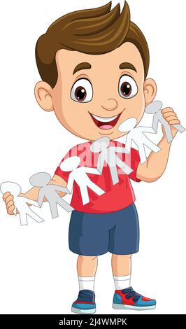 Illustration of a paper cutout human chain, perfect for back to school ...