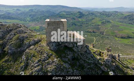 views of the beautiful castle of El hierro in the municipality of Pruna ...