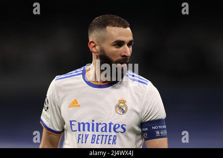 Karim Benzema of Real Madrid looks dejected during the UEFA Champions ...