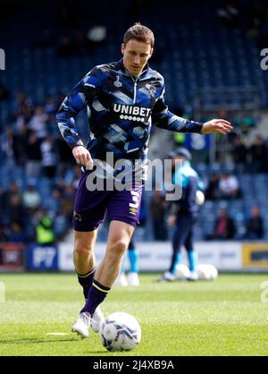 Derby County's Craig Forsyth warming up before the Sky Bet Championship ...
