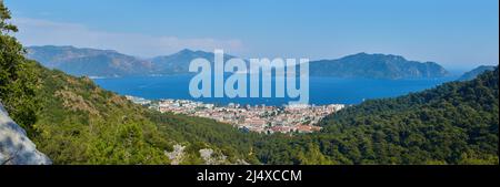 Amazing top view on Marmaris Turkey resort near the Mediterranean Sea ...