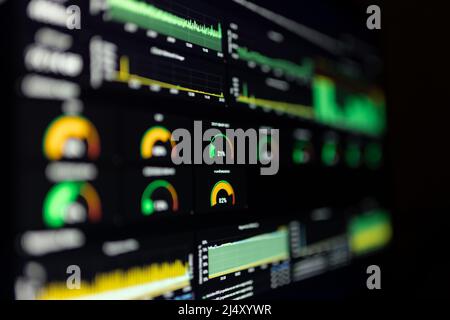 Graphic chart of computer technology machines on a screen Stock Photo ...