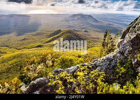 View from Mount Christoffel down to Christoffel National Park on the ...