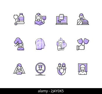 Bad habits line icon concept. Bad habits flat vector symbol, sign ...