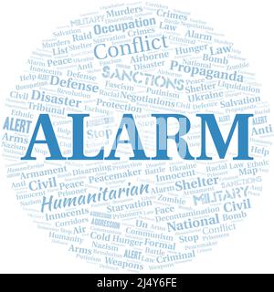 Alarm word cloud. Vector made with text only Stock Vector Image & Art ...