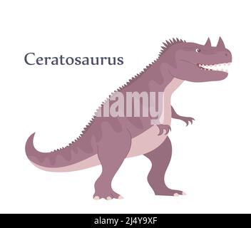 Ceratosaurus dinosaur isolated. Ancient animal. Dino prehistoric ...