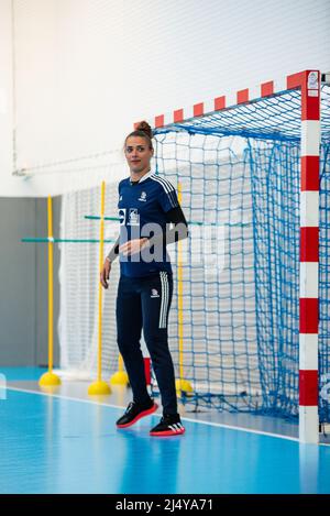 Laura Glauser of France during the training of the French women's ...