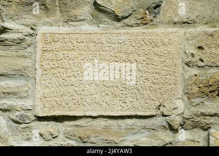 old inscription, Atashgah Zoroastrian Fire Temple, Baku, Bakı, Absheron ...