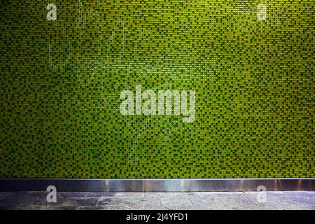 Green Tiled Subway Station Wall Stock Photo - Alamy