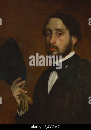 Self-portrait or ‘Degas Saluant’ by Edgar Degas (1834-1917), oil on ...