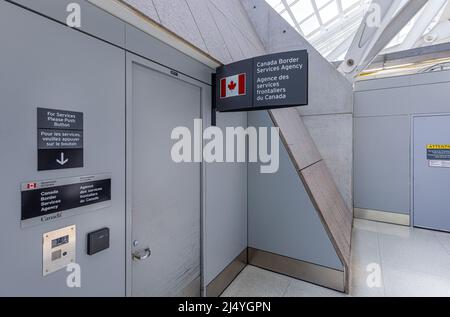 A Canada Border Services Agency officer and CBSA narcotics detection ...