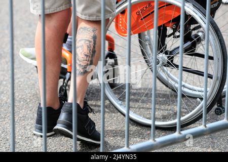 A Millwall with a lion tattoo on his calf Stock Photo - Alamy