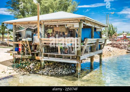 A native Bahamian seafood restaurant on the beach at Bimini in the ...