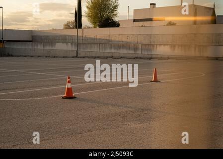 Sunset cones at paring Stock Photo - Alamy
