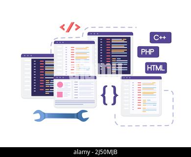 Concept for development using programming languages with online sharing ...