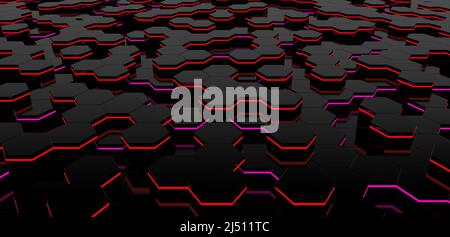 3d hexagon abstract background. Colored grid honeycomb texture digital ...
