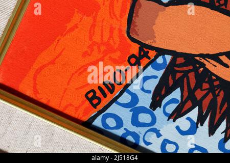 Canvas Screen print by Candido Bido, typical of his style with bright ...