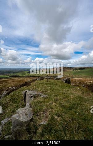 View of Ramshaw Rocks from the Upper Hulme firing range complex at The ...