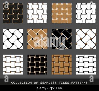 Geometric seamless patterns with intertwined bands. Wrapping paper ...