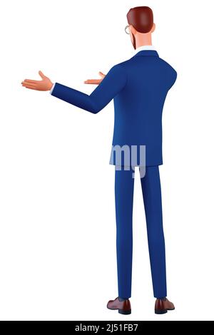 3d seller back, illustration with isolated white background Stock Photo ...