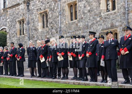 Wardens of the Castle line-up on the green as members of the Royal ...
