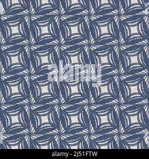 French blue geometric linen seamless pattern. Tonal farmhouse cottage ...