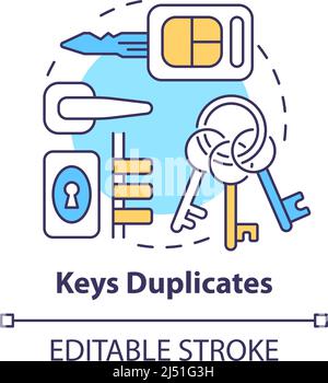 duplicate key line icon vector. duplicate key sign. isolated contour ...