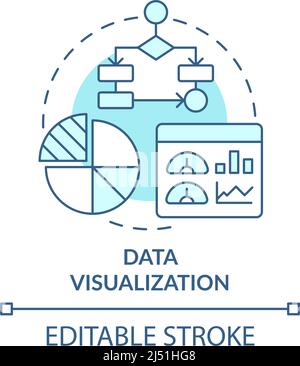 visualization business intelligence icon color illustration Stock ...