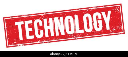 TECHNOLOGY text on red grungy rectangle stamp sign Stock Photo - Alamy