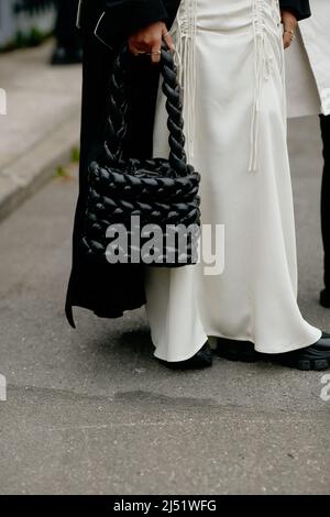 Street style, close up at Coperni Fall-Winter 2022-2023 show, held at ...