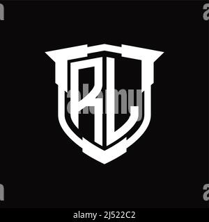 Abstract letter RL shield logo design template. Premium nominal ...