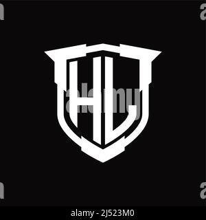 HL Logo monogram with shield shape outline design template isolated in ...