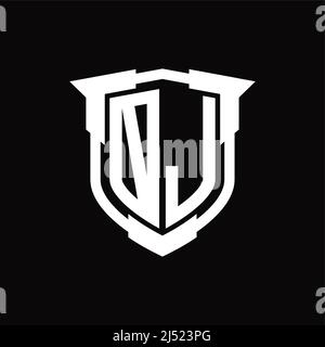 OJ Logo monogram letter with shield and slice style blackground design template Stock Vector ...