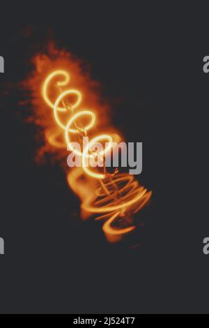 Chaotic shapes of a led light filament Stock Photo - Alamy