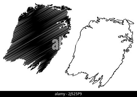 Vega island (Kingdom of Norway) map vector illustration, scribble ...