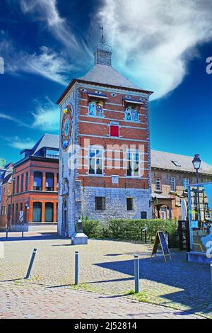 Lier (Zimmer tower), Belgium - April 9. 2022: View on medieval tower ...