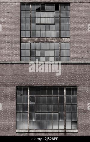 Old window. Abandoned windows being left dirty outside storage house ...