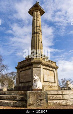 The Lion statues of the Tenantry Column at Alnwick, Northumberland ...